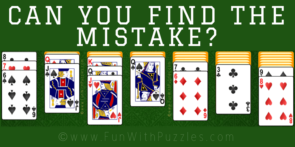 Spot the Mistake Puzzle Challenge: Cards Visual Riddle