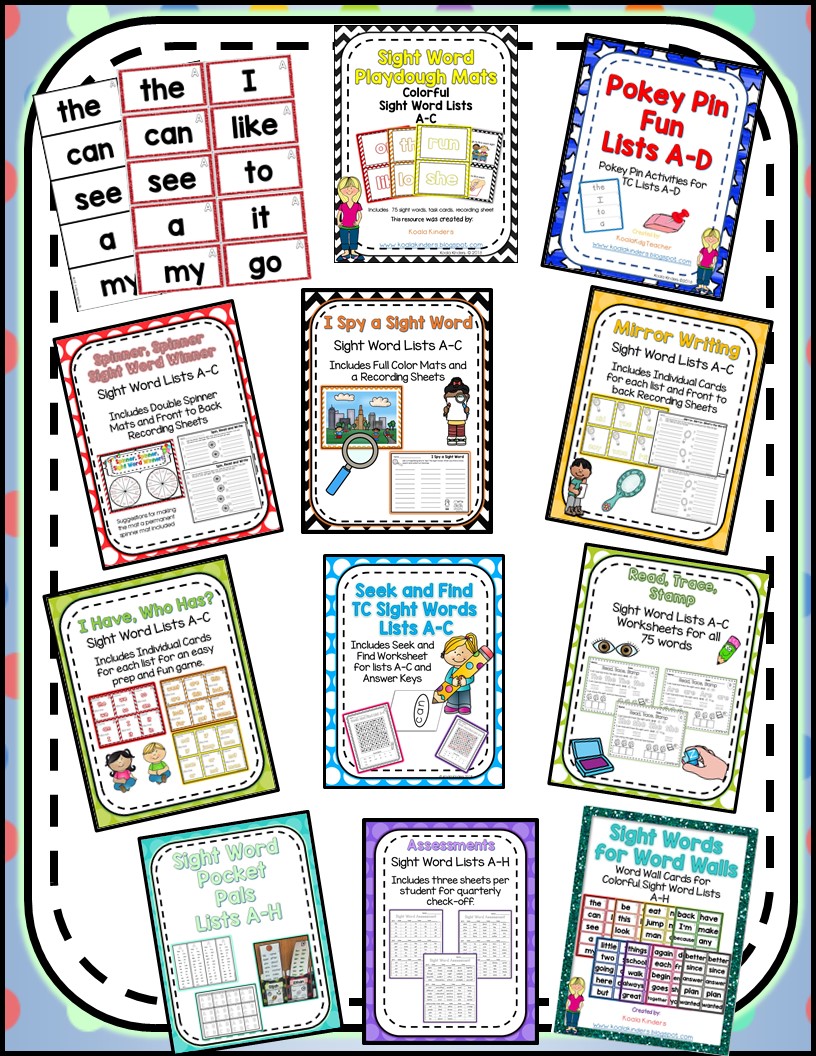 Koala Kinders: Announcing "Colorful Sight Words GROWING Bundle"