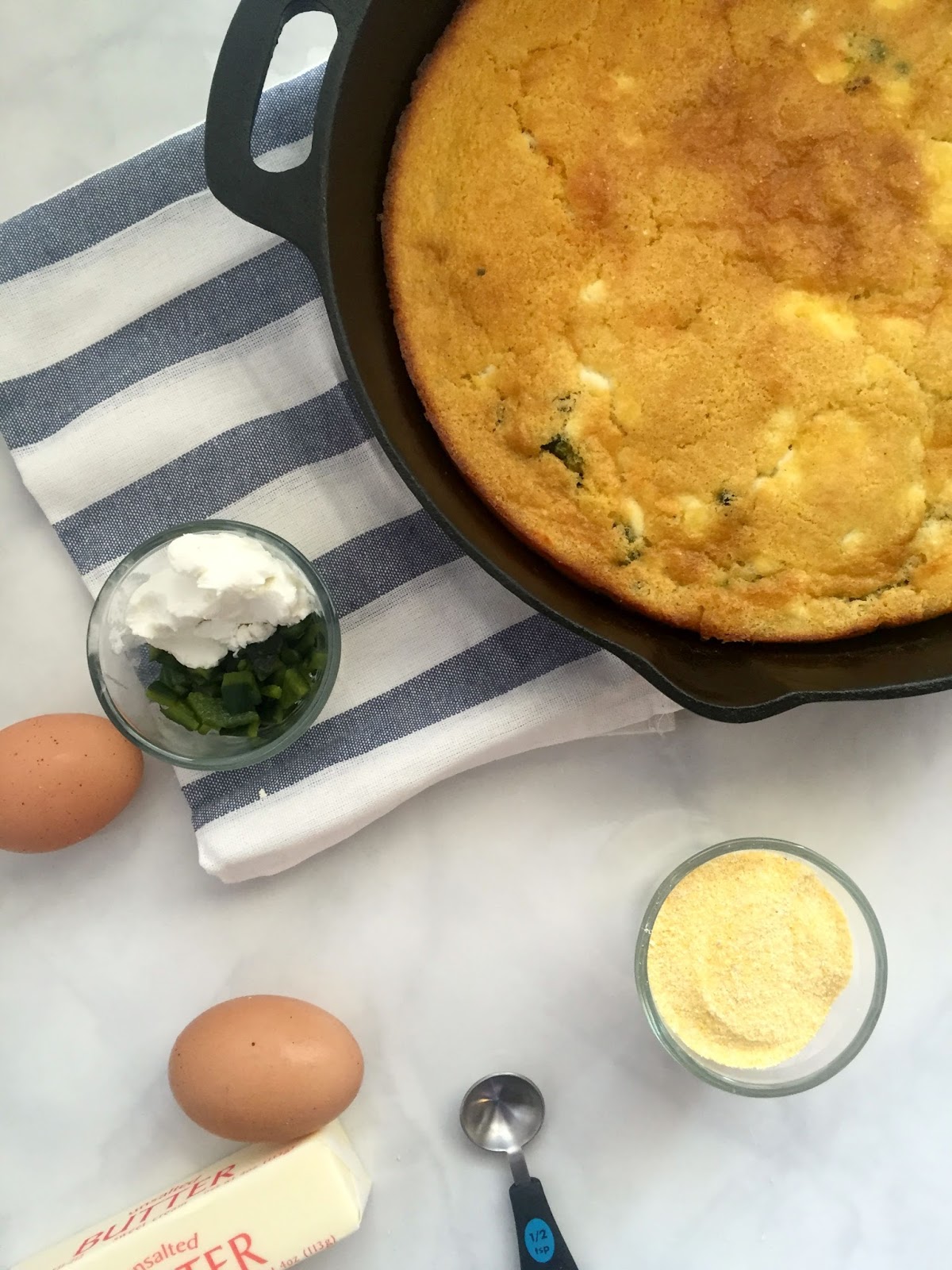 Poblano and Goat Cheese Cornbread + Apple Cinnamon Honey Butter - Hello ...