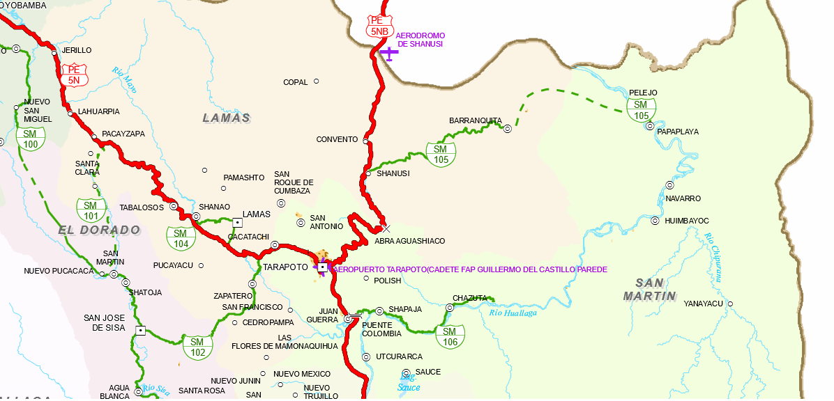 La talega de José: Mapa vial de la Región San Martin