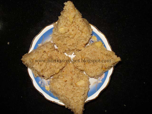 Harika's Recipes: Coconut Burfi / Kobbari Mithai