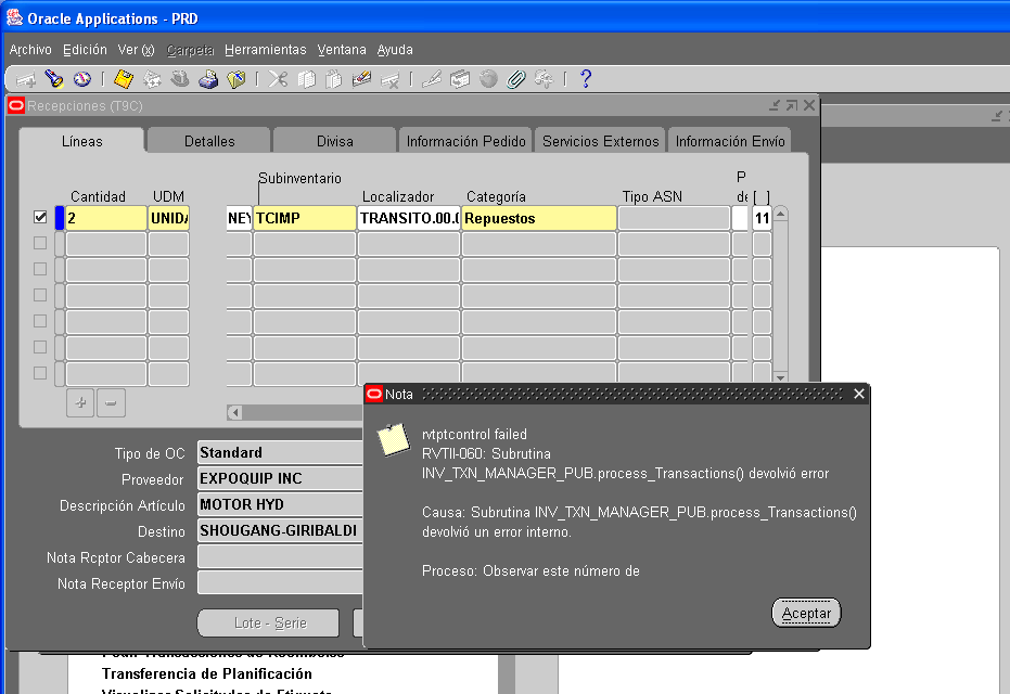 Compartiendo Tips de Oracle: Error flag del Calculo de Costos Compartiendo Tips de Oracle: Error flag del Calculo de Costos