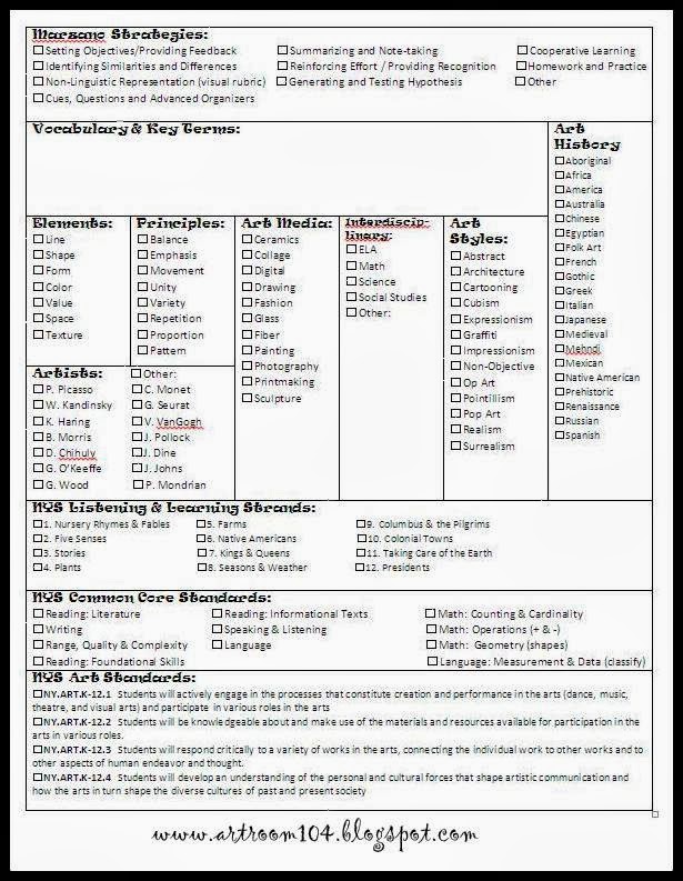 Art Room 104: Common Core Aligned Lesson Plan for Art