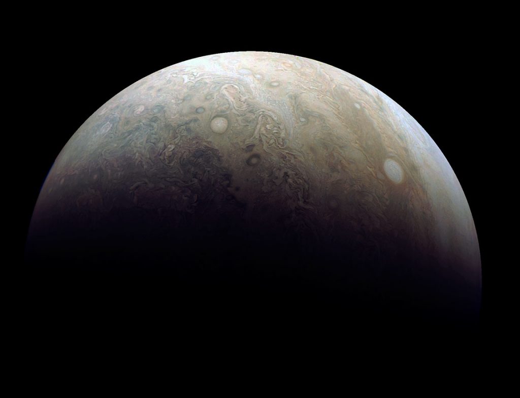 Sky and Rockets: 'Pearls' on Jupiter - from the Juno spacecraft