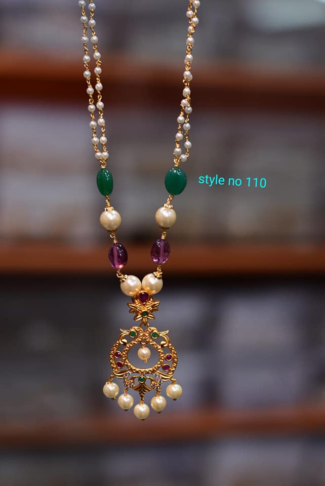 Buy Latest Model Pearl Mala Set With Pendants