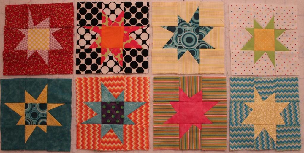 finished wonky stars