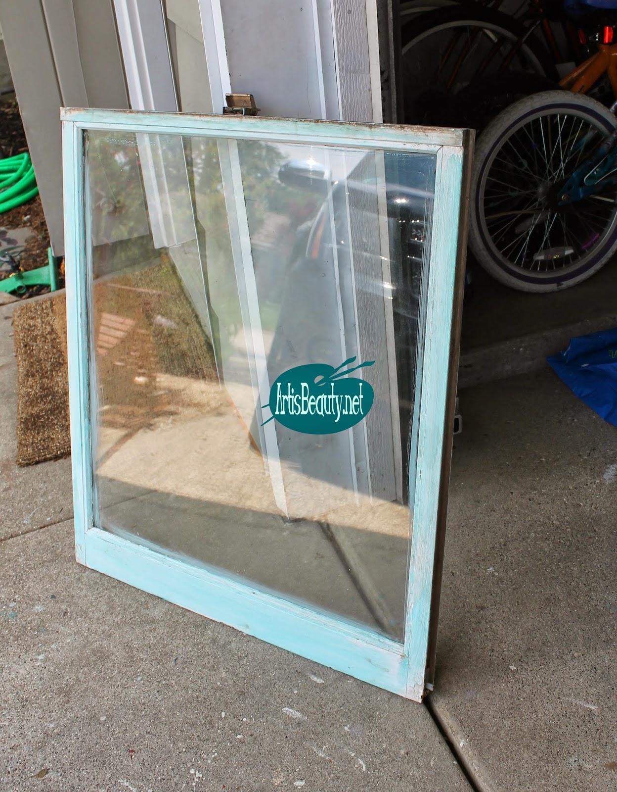 ART IS BEAUTY: "HAPPY CAMPER" vintage window Summer Decor Vinyl Sign