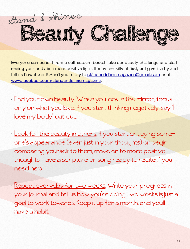 Stand & Shine Magazine: Take the Stand & Shine Beauty Challenge