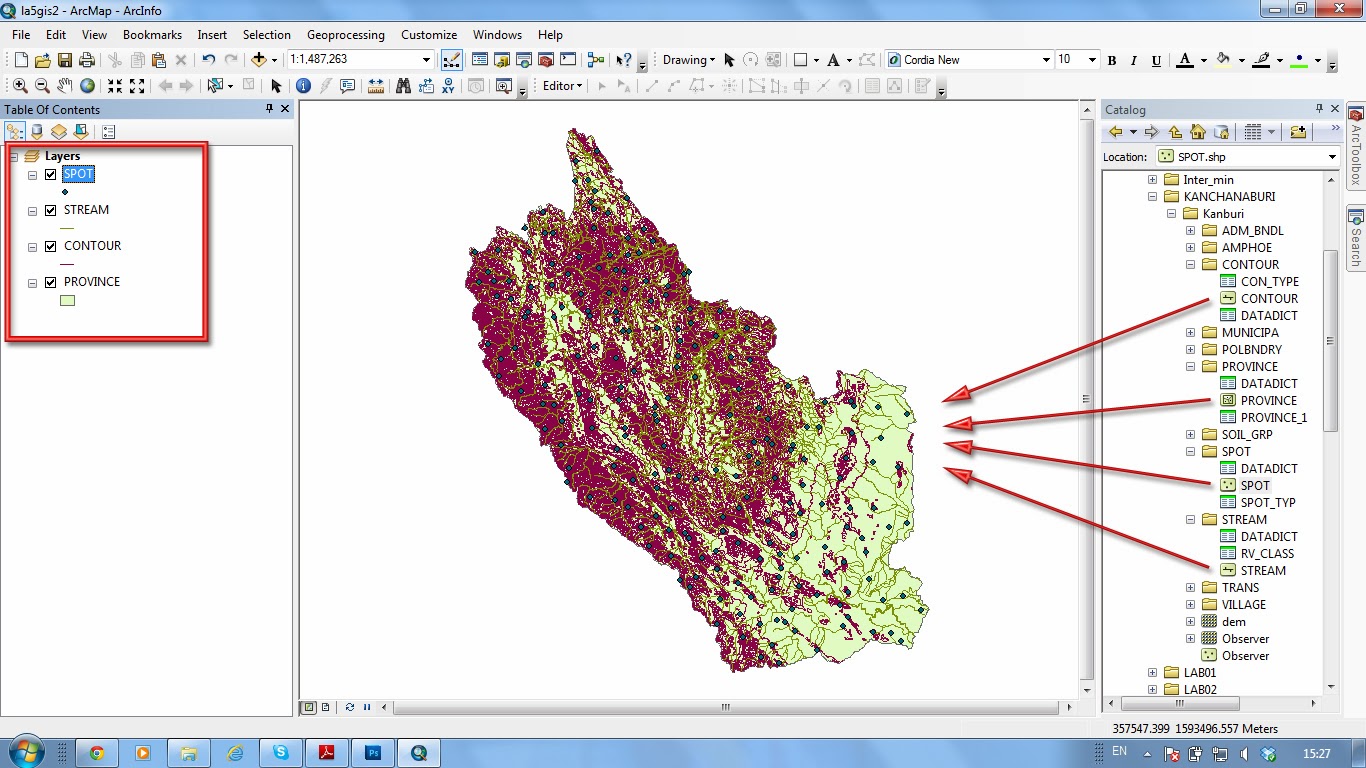 การใช้โปรแกรมArcMap 10: Lab 5 การประมาณค่าช่วง Interpolation