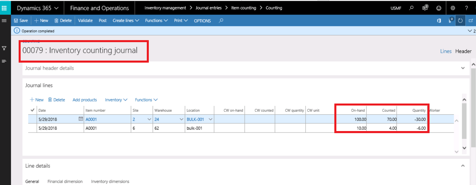 How to import counting journal with Excel in Dynamics 365?
