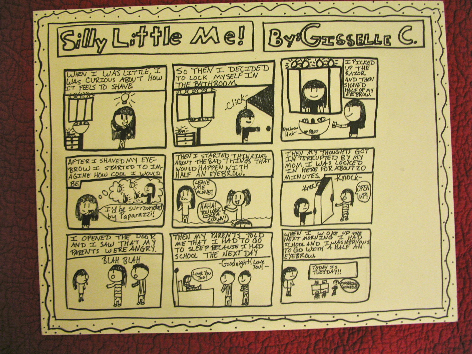 Coonley Art Studio: The finished Autobiographical Comic Strips