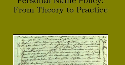 e-Onomastics: "Personal Name Policy: From Theory to Practice" by ...