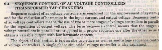 Sequence Control of AC Voltage Controllers