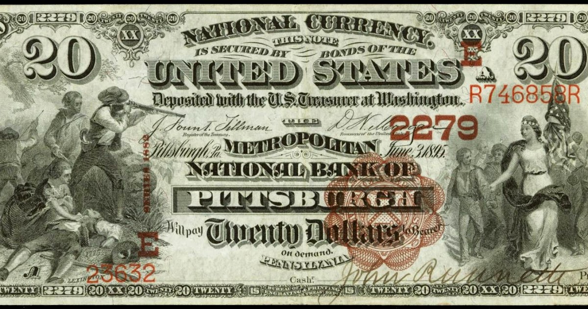 1882 20 Dollar Brown Back National Currency 2279 The Metropolitan ...