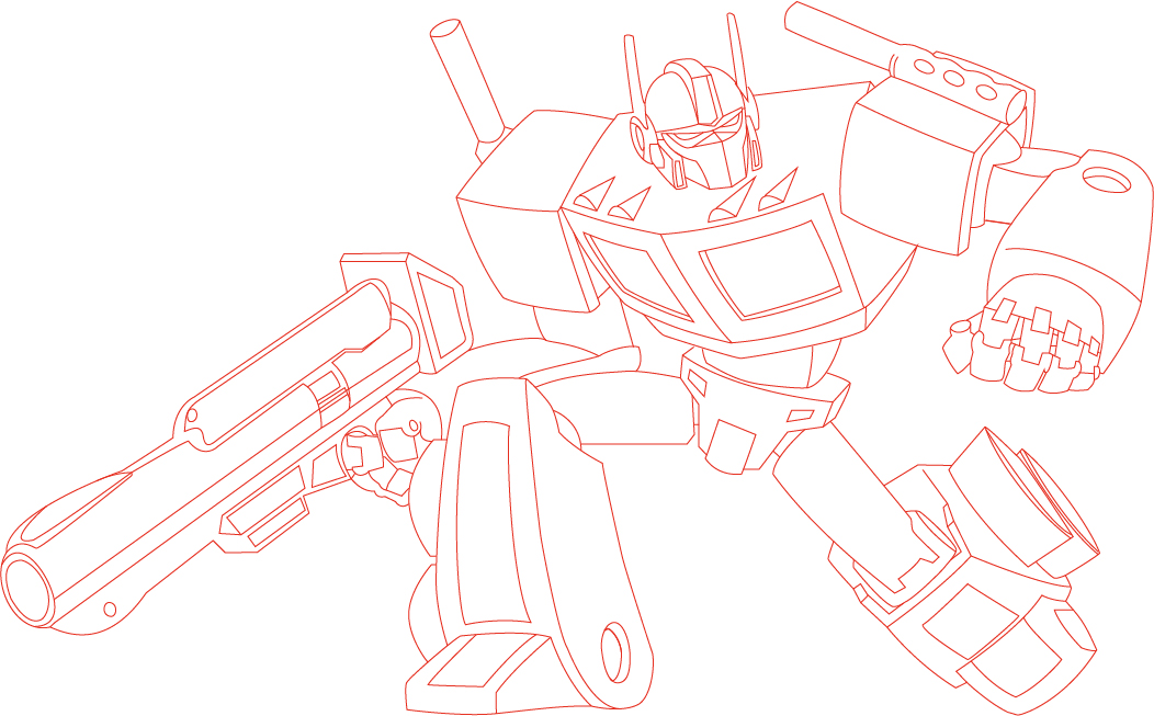 Gez's Media Blog: Pen tool practice - Optimus Prime (Outline Only)