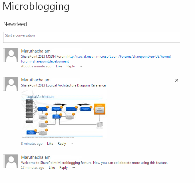 Micro blogging in SharePoint 2013 ~ Explore Microsoft 365