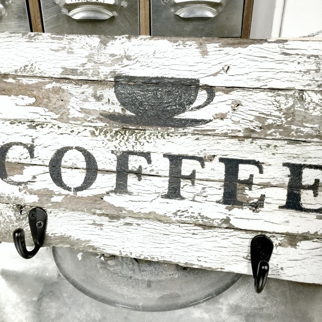 How to Make a Chippy Coffee Sign with Hooks