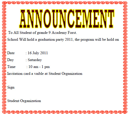 Contoh Announcement Text - Nahason Learning