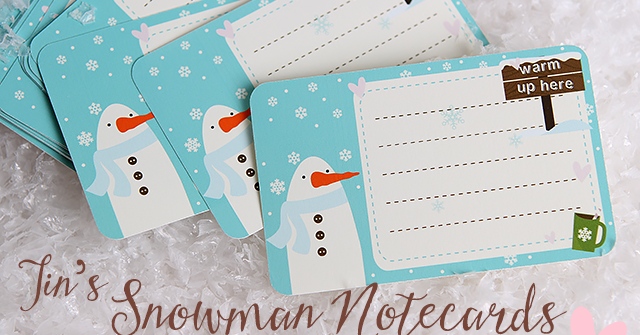 Under A Cherry Tree: Jin's Snowman Notecards