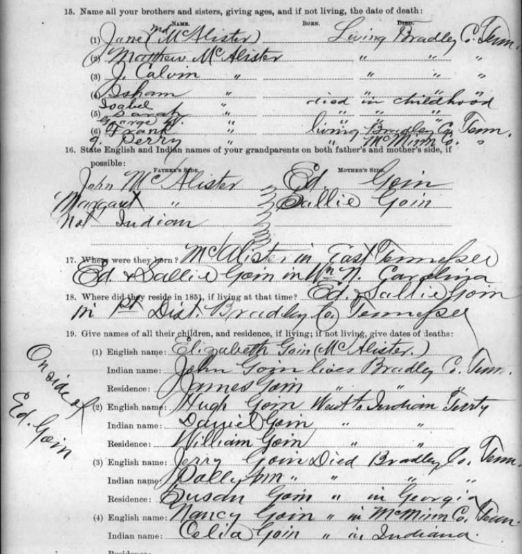 Which Goins Am I?: Eastern Cherokee Indian Heritage