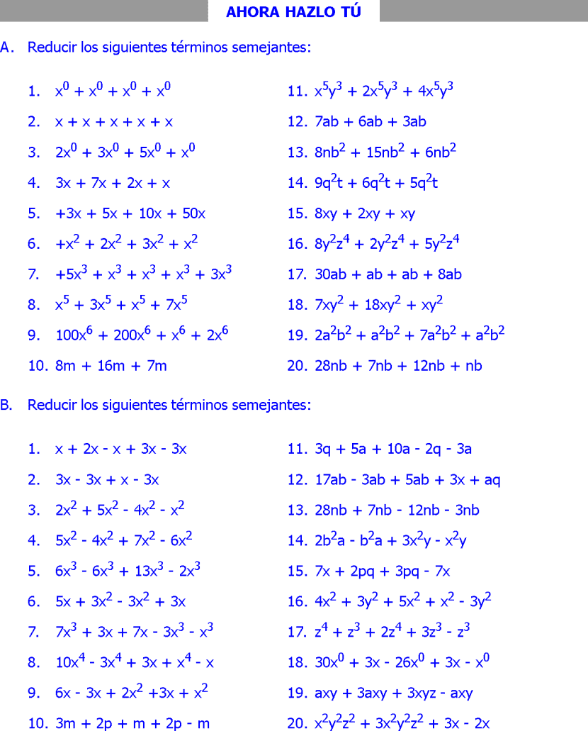 TÉRMINOS SEMEJANTES EJERCICIOS RESUELTOS PDF