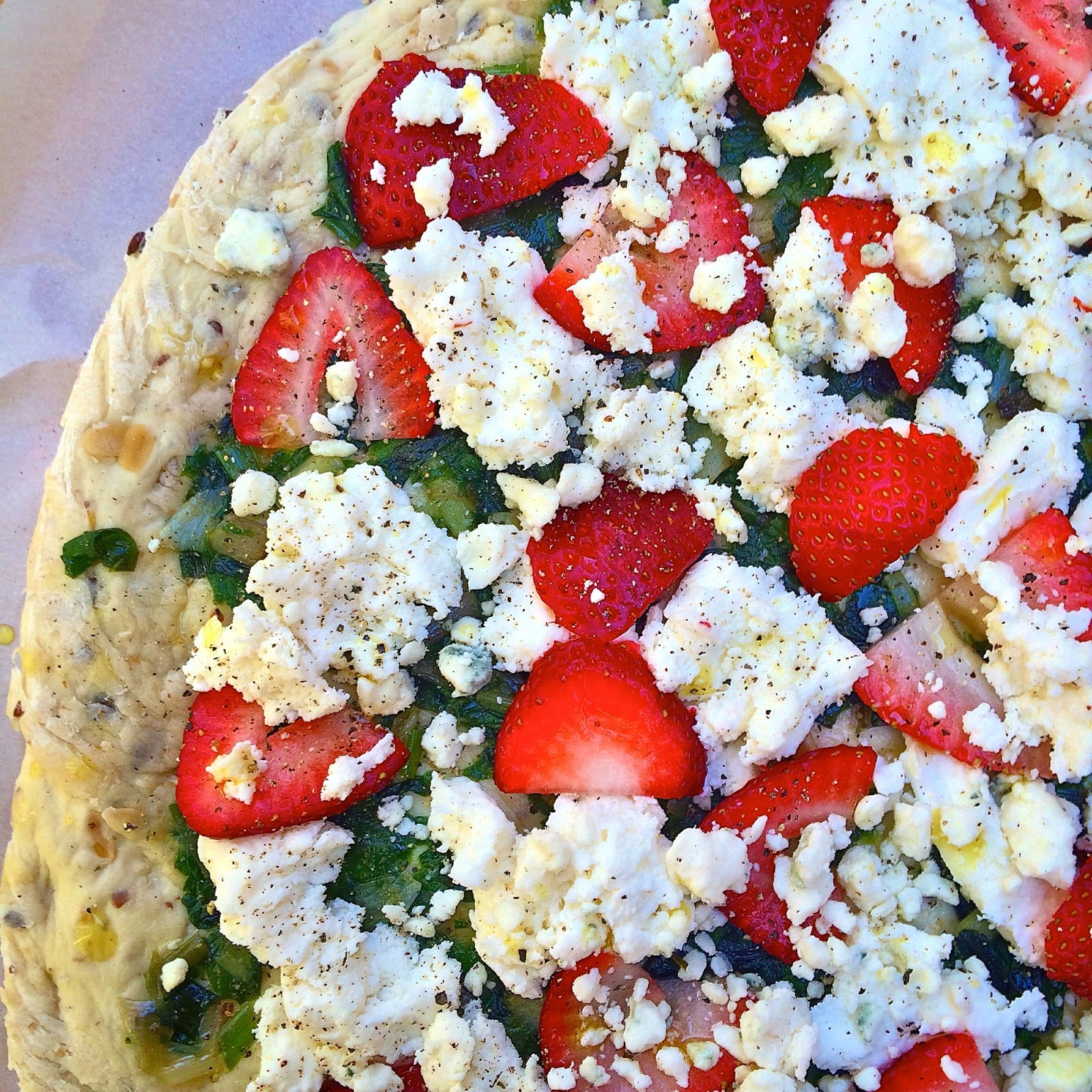 Haute + Heirloom: Summer Strawberry Pizza with Sauteed Ramps, Crumbled ...