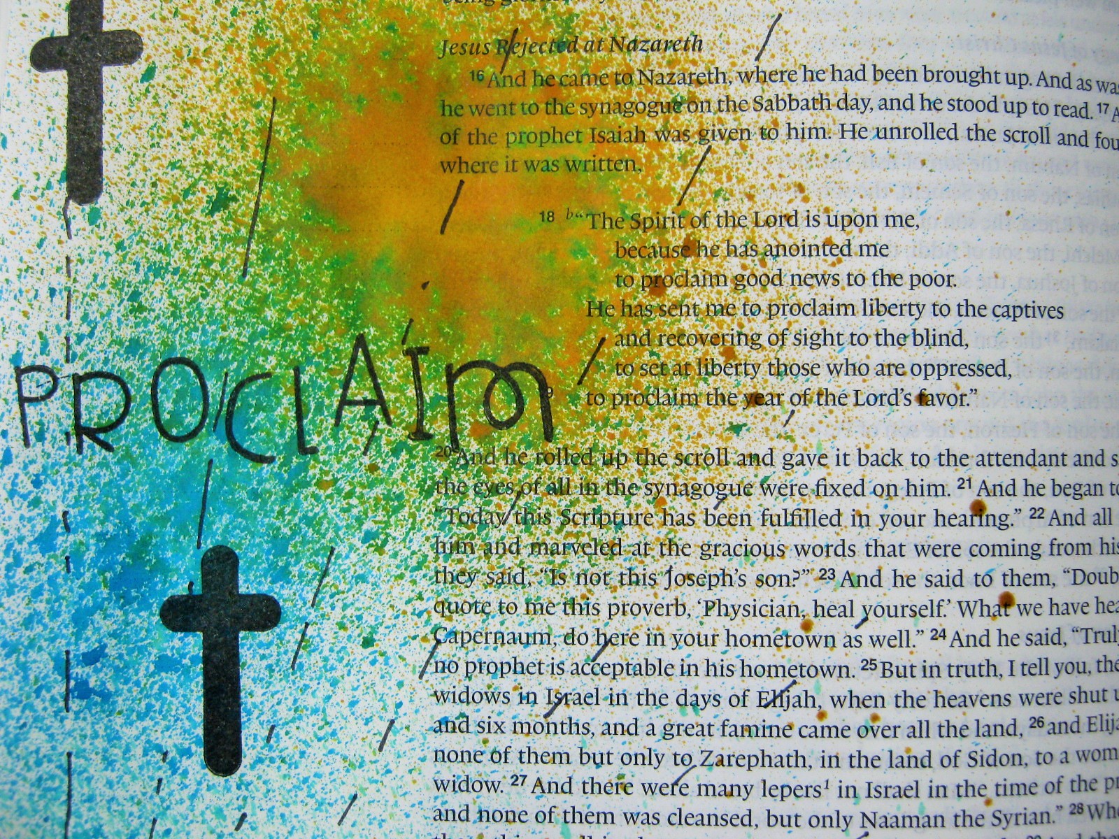 Mary Rose's Cafe: Proclaim! (Bible Journaling With Paper Smooches)