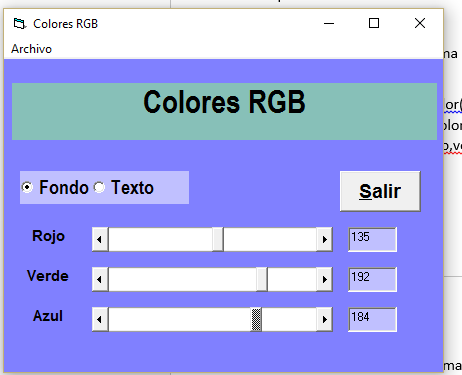 ProgramaciónyMucho+: Colores RGB en Visual Basic 6.0.
