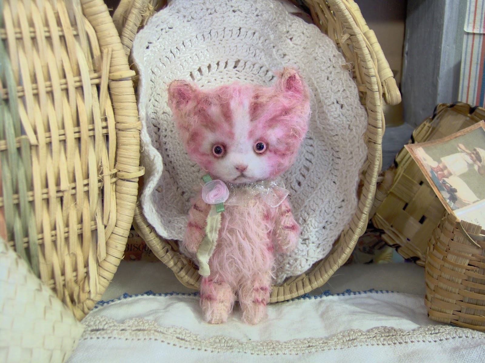 S.ReetzBears: Pink Tabby Kitty Cats and Teddy Bears In My Etsy Shop