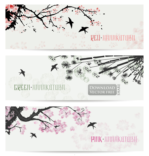 Cảnh thiên nhiên mùa xuân với hoa đào và chim én vector 4865 ...