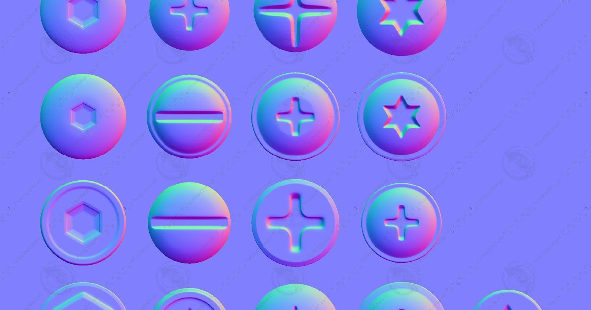 Textures blog: Screw Heads Normal Map
