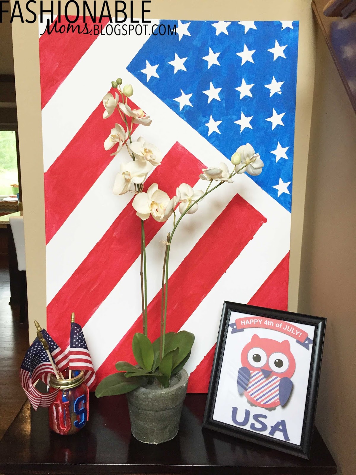 My Fashionable Designs: Easy DIY: USA Flag Canvas Painting