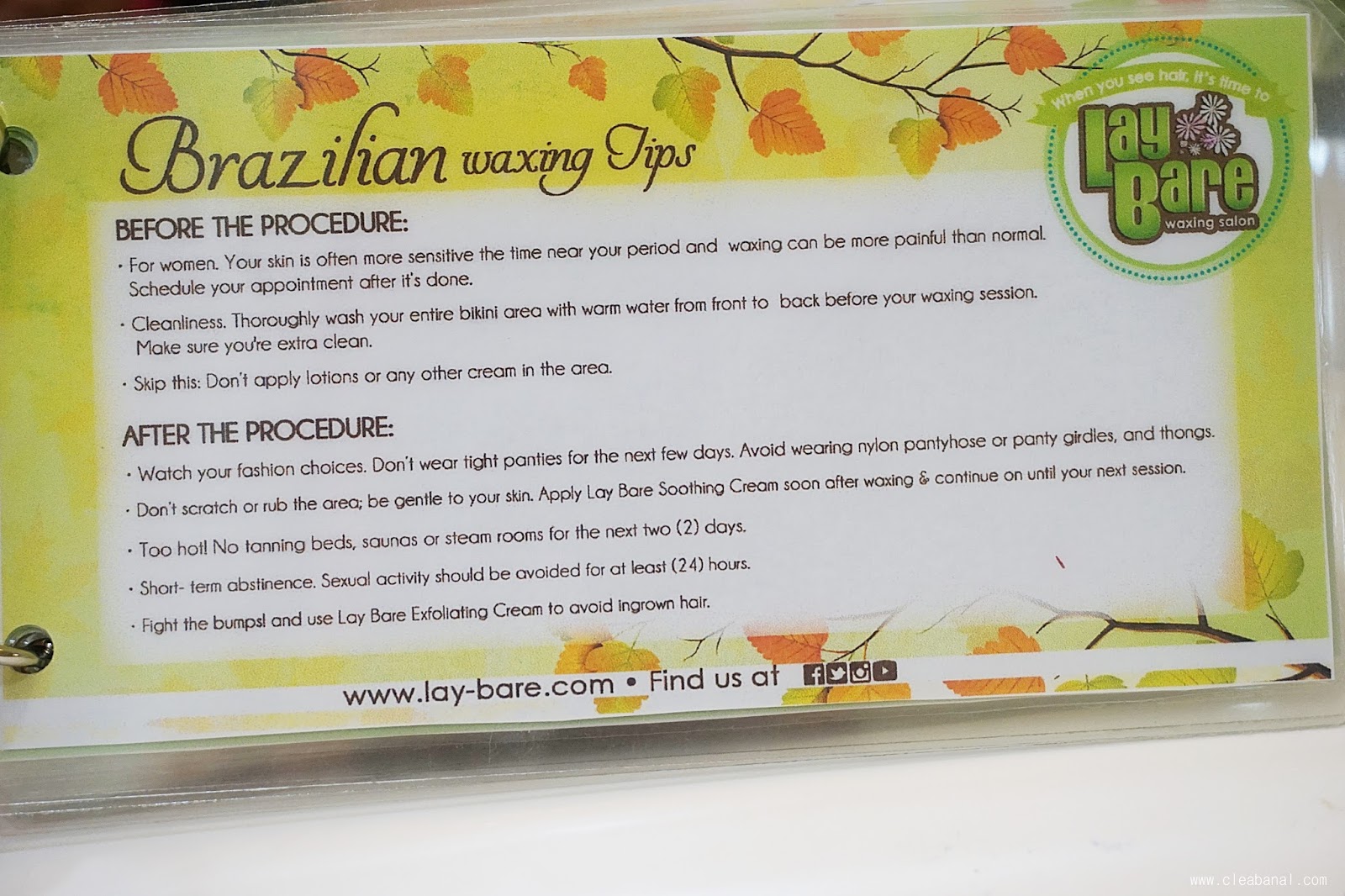 Lay Bare Waxing Salon Experience - Clea Banal