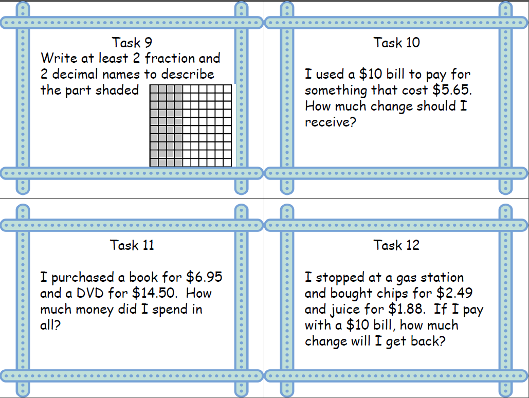 The Elementary Math Maniac: Decimal and Money Task Cards: Common Core ...