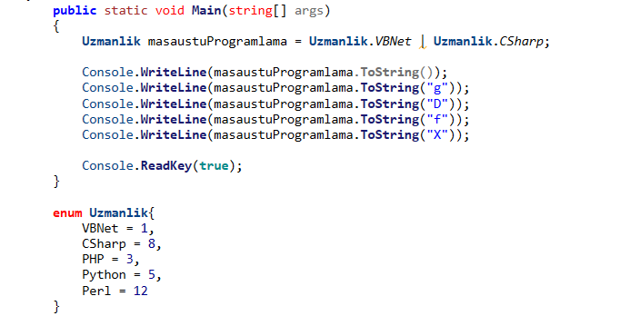 C# Enum - Yazılım Karavanı | Bilim - Teknoloji - Mühendislik