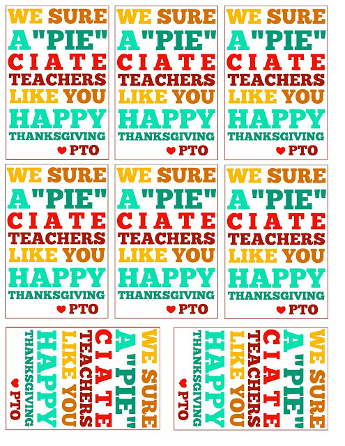 Larissa Another Day: Thanksgiving Teacher Appreciation Mini Pies Thank ...