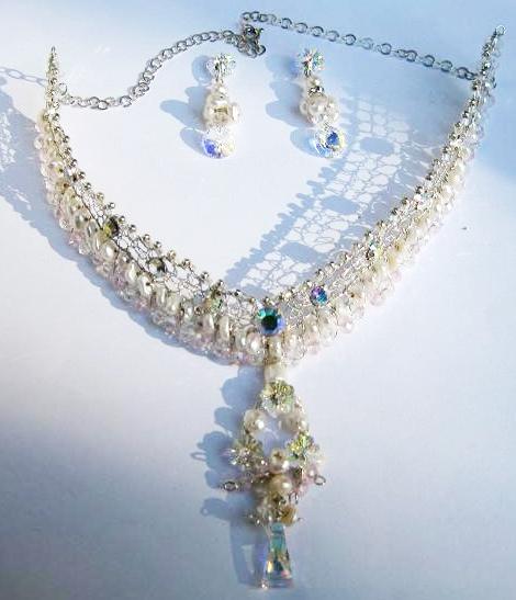 LuMa-lumea bijuteriilor unicat!: -1018- Set bijuterii mireasa, colier ...