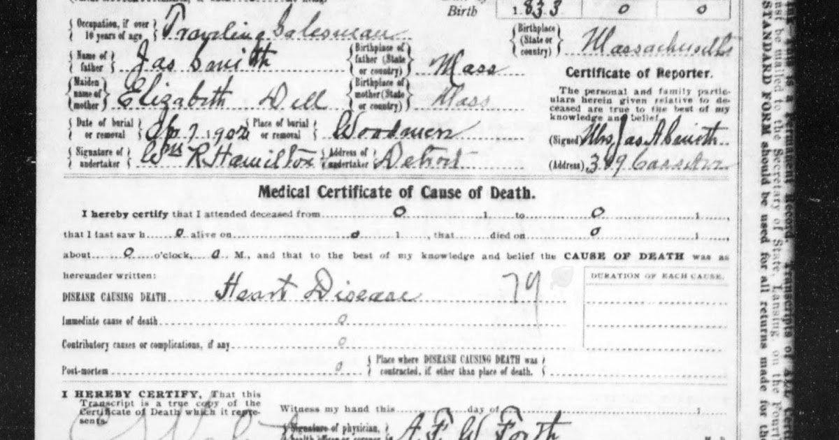 Genea-Musings: Treasure Chest Tuesday - James A. Smith 1902 Michigan ...