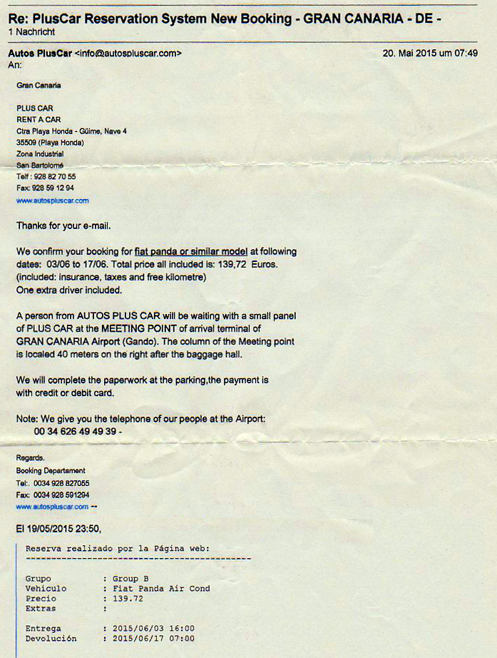 5. Jetzt müsst ihr nur noch die Bestätigung eurer Online-Reservierung ...