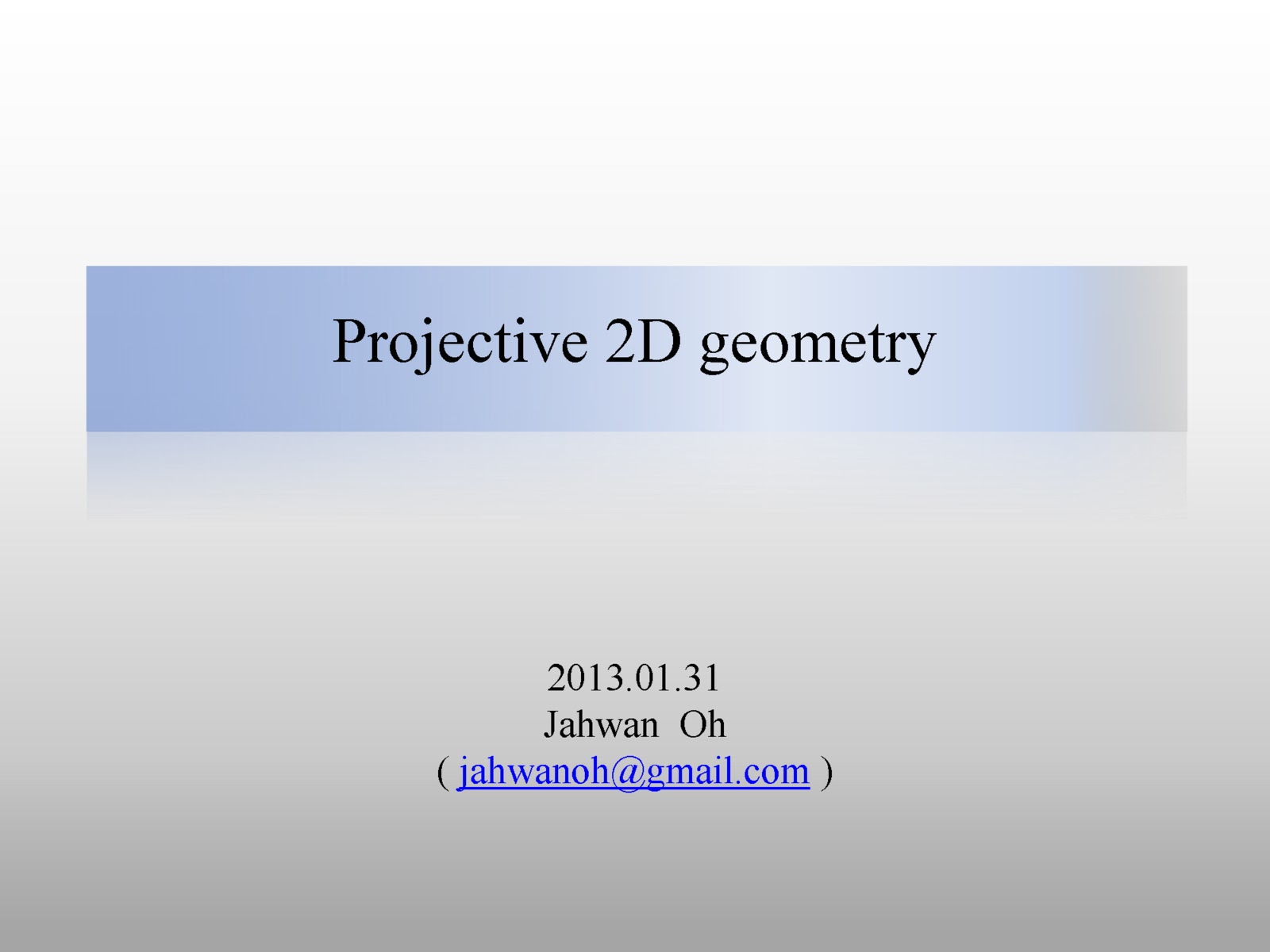 공부: Multiple View Geometry (3)