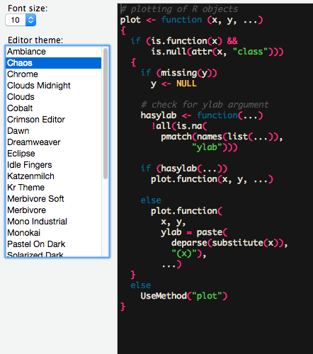 PLABO: Choosing the right dark theme in R studio