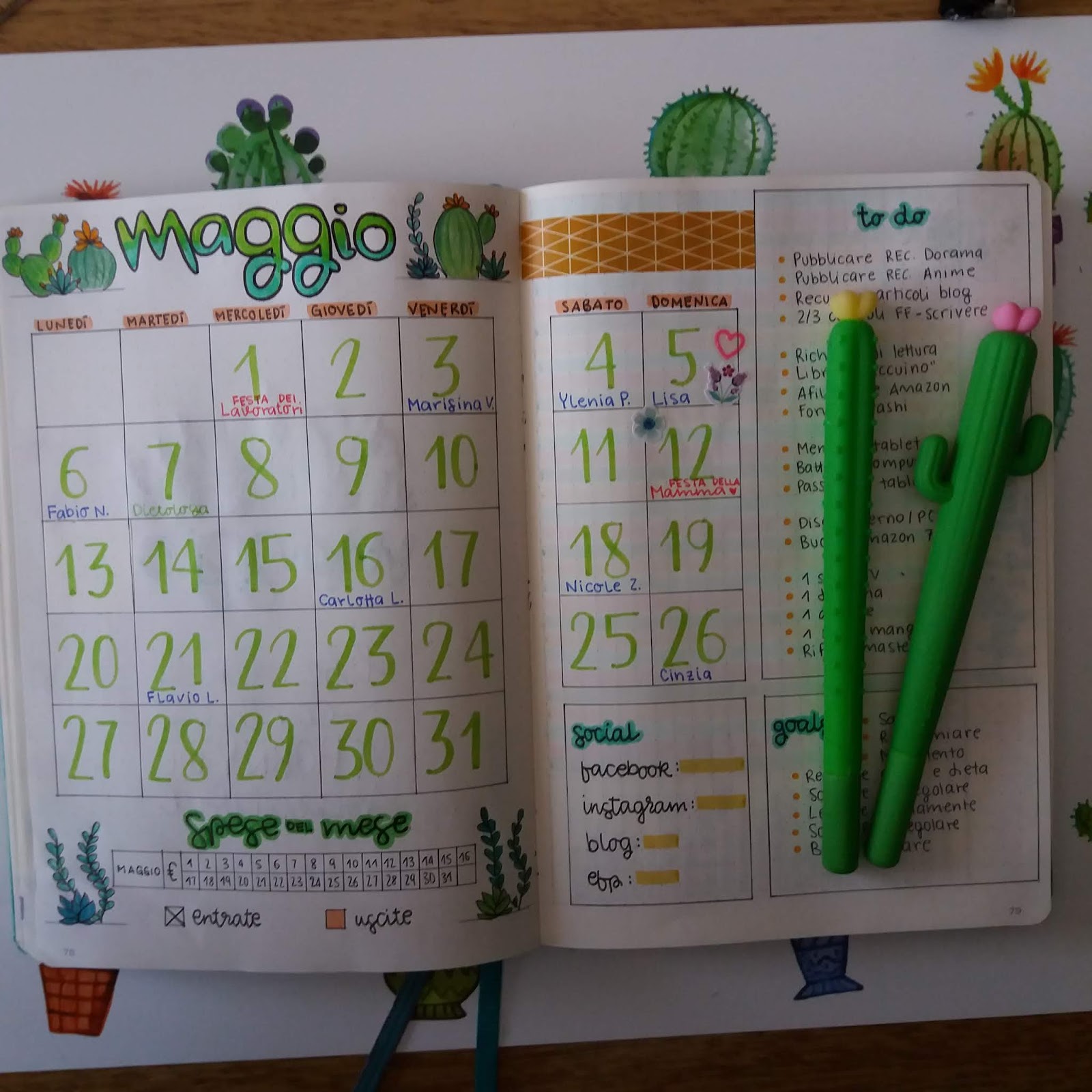 Tiny Fox in the box.: #6 - BuJo Tips!: Bullet Journal setup MAGGIO