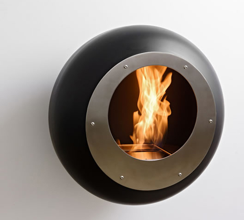 Best Fireplace Design Ideas: Stylish round wall mounted fireplace
