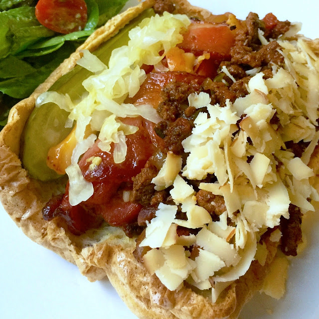 Spontaneous Foodgasm: Cheese. Stuffed. Bacon. Wrapped. Chili. Dog.