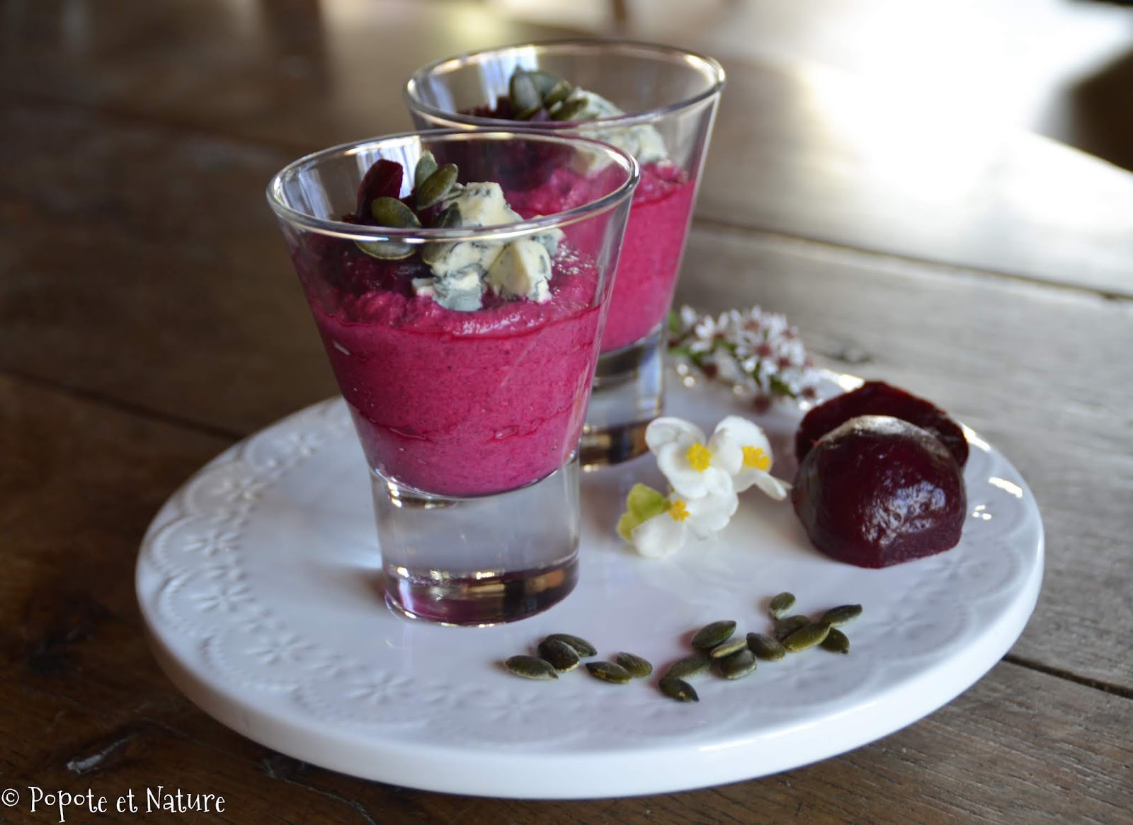 Popote et Nature: Verrines de mousse de betterave à la fourme d'Ambert ...