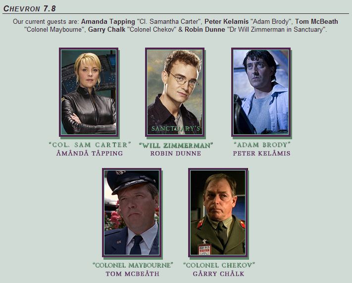 Stargate Zone: Chevron 7.8 UK Stargate Convention THIS WEEKEND!