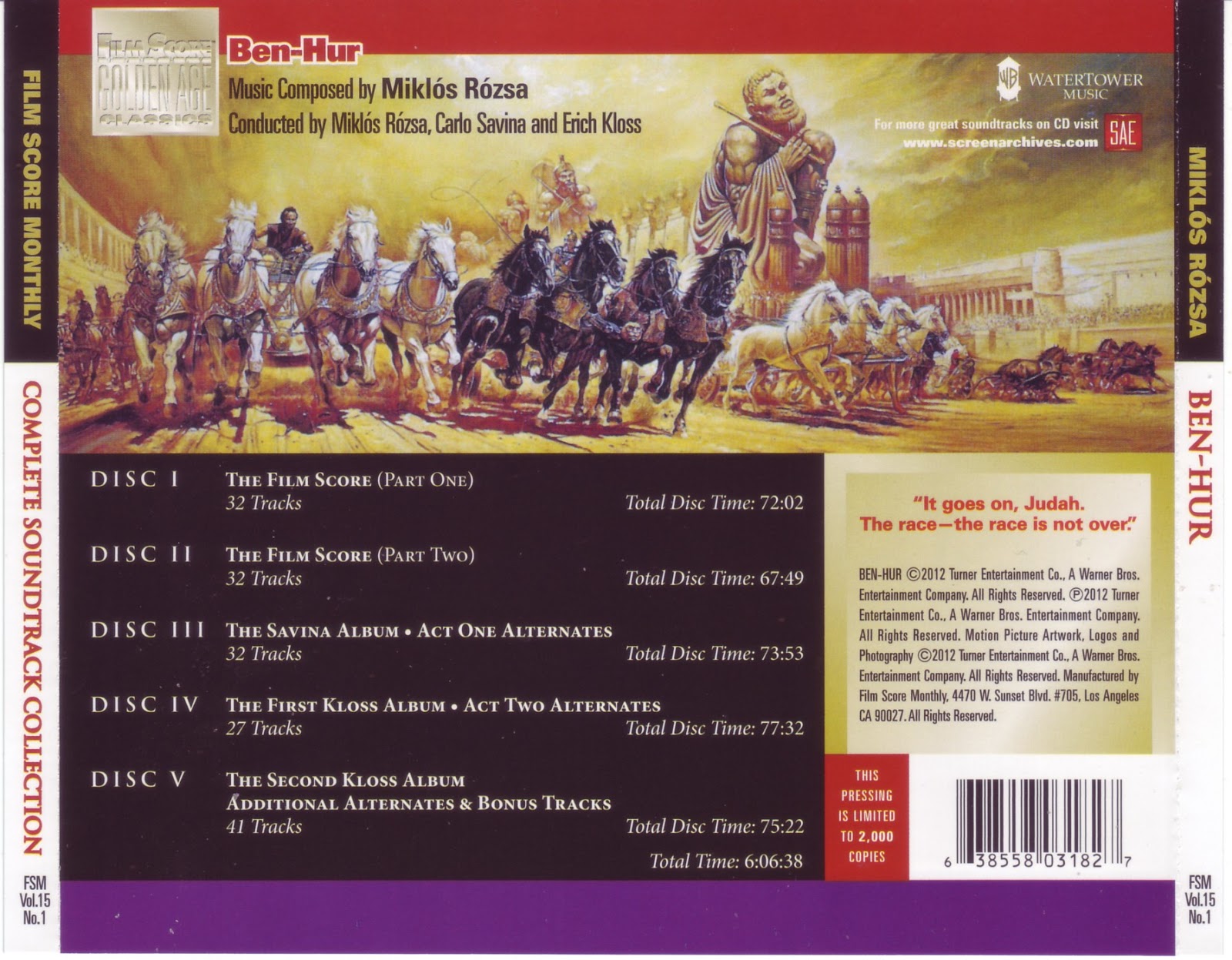 Music Of My Soul: Miklós Rózsa-1959-Ben Hur(Complete-FSM Golden Age ...