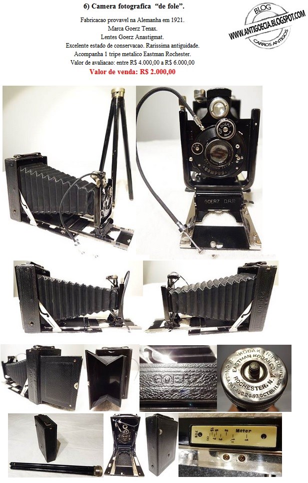 Antigo e Cia Blog de Carros Antigos: À VENDA - Coleção de cameras ...