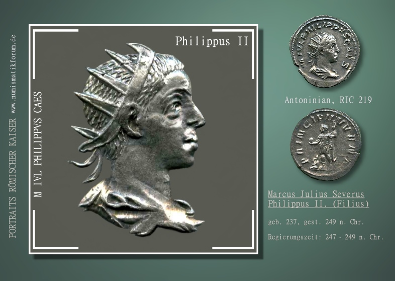 römische Kaiserportraits auf Münzen: Philippus II