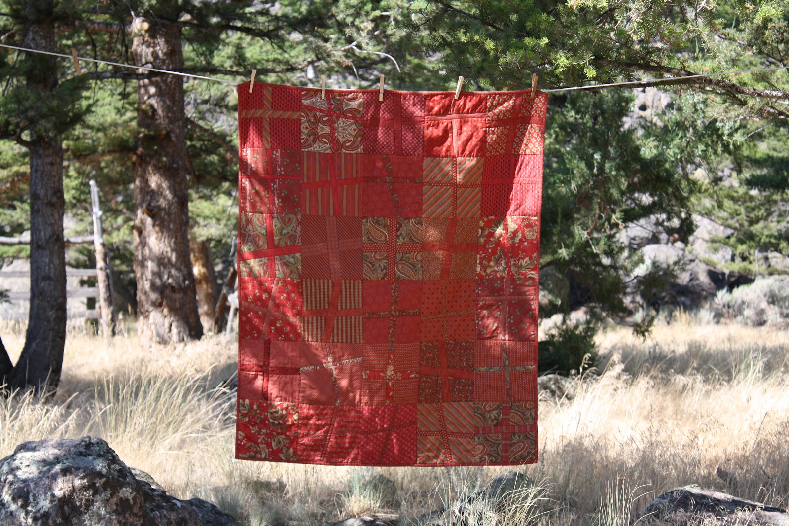 Tom Miner Quilts and Folk Art: A Quilted Wonky Cross Quilt